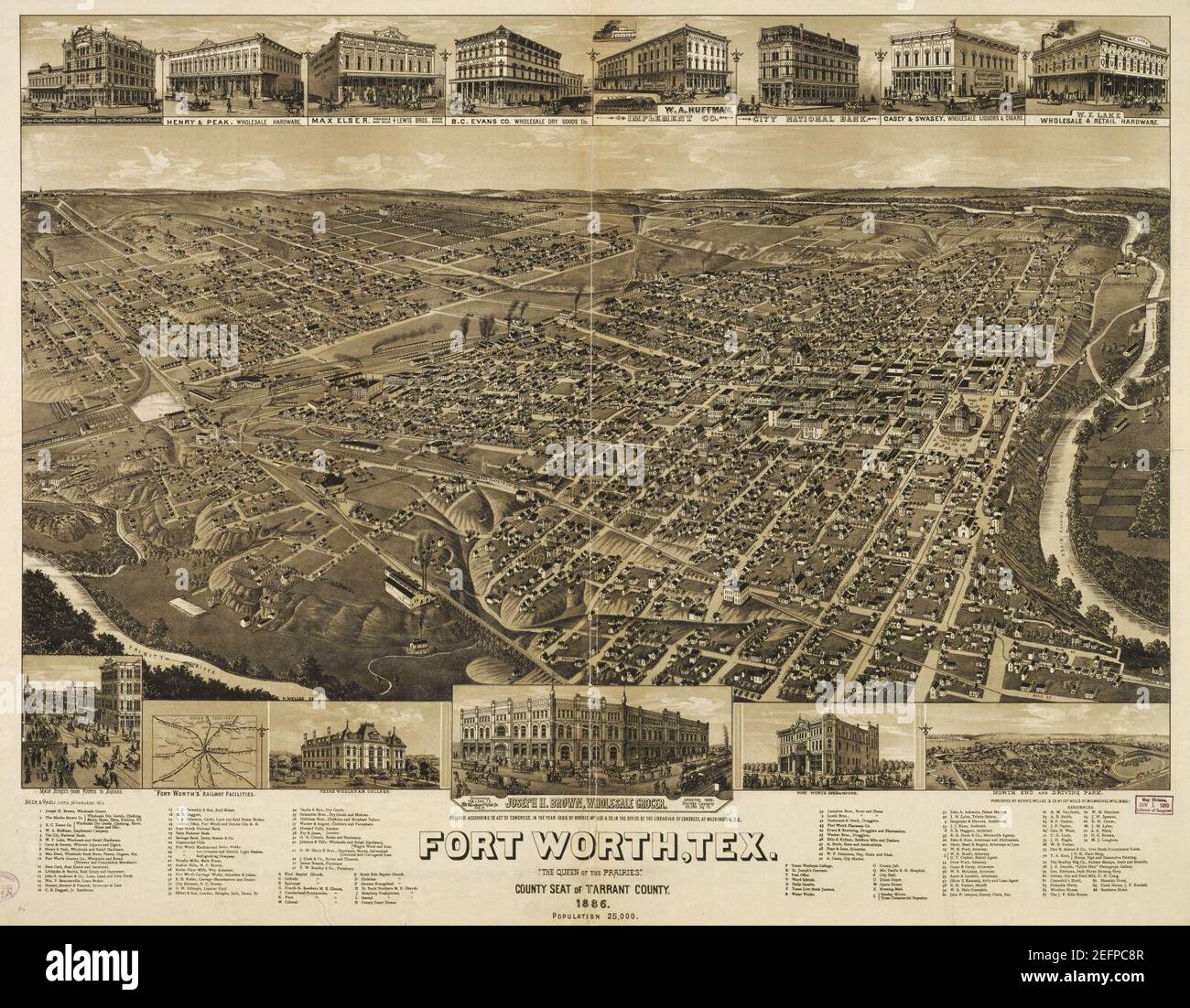 Old map of fort worth hi-res stock photography and images - Alamy