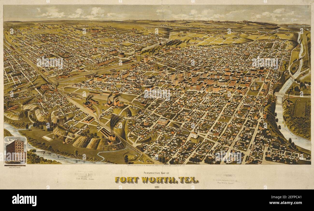 Old map of fort worth hi-res stock photography and images - Alamy