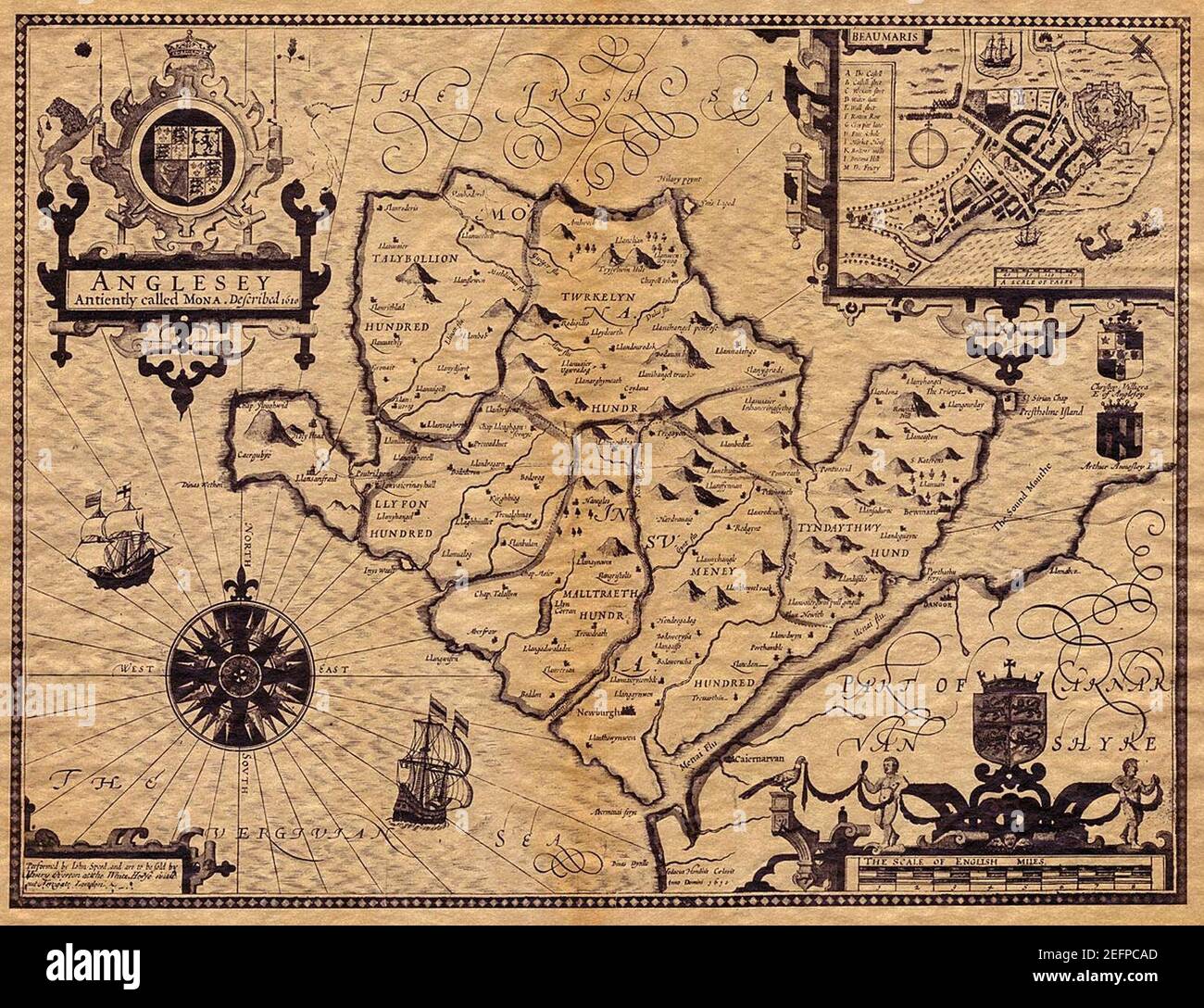 Old Maps - Anglesey Stock Photo - Alamy