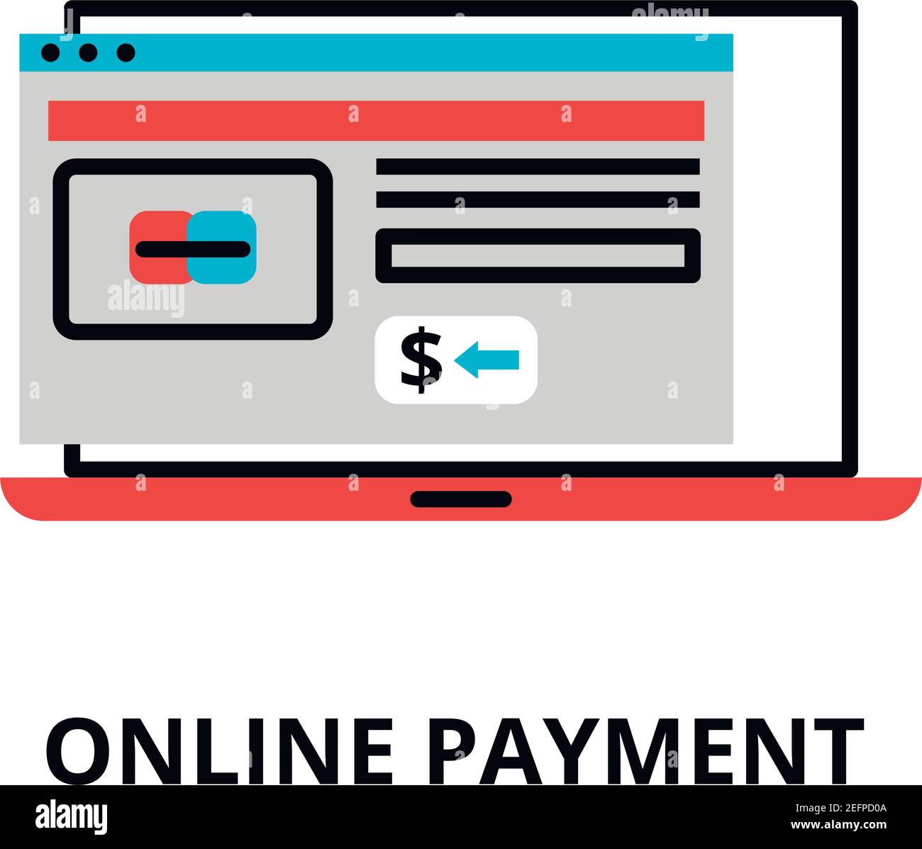 Modern flat editable line design vector illustration, online payment ...