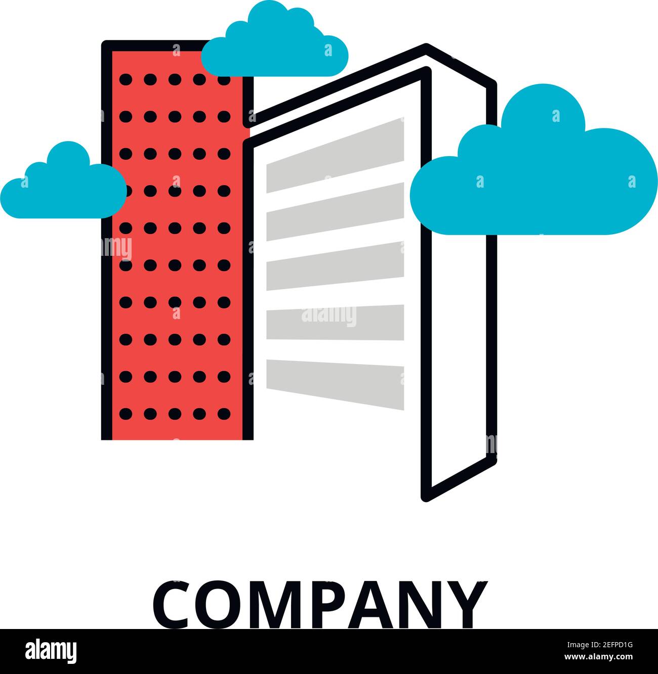 Modern flat editable line design vector illustration, company icon, for ...