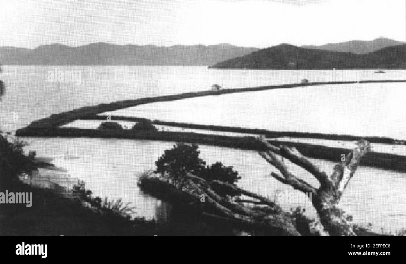 Old photograph of the Heʻeia fishpond Stock Photo - Alamy