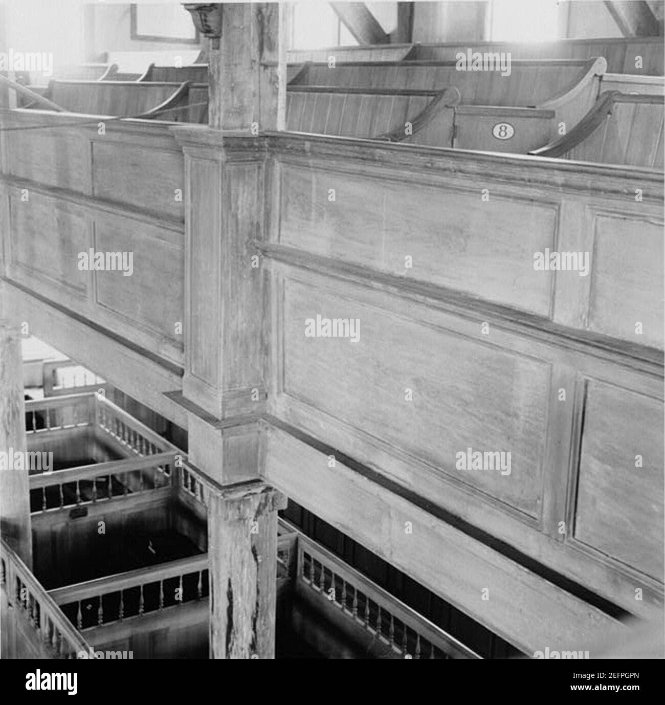Old Ship Church balcony railing Stock Photo - Alamy