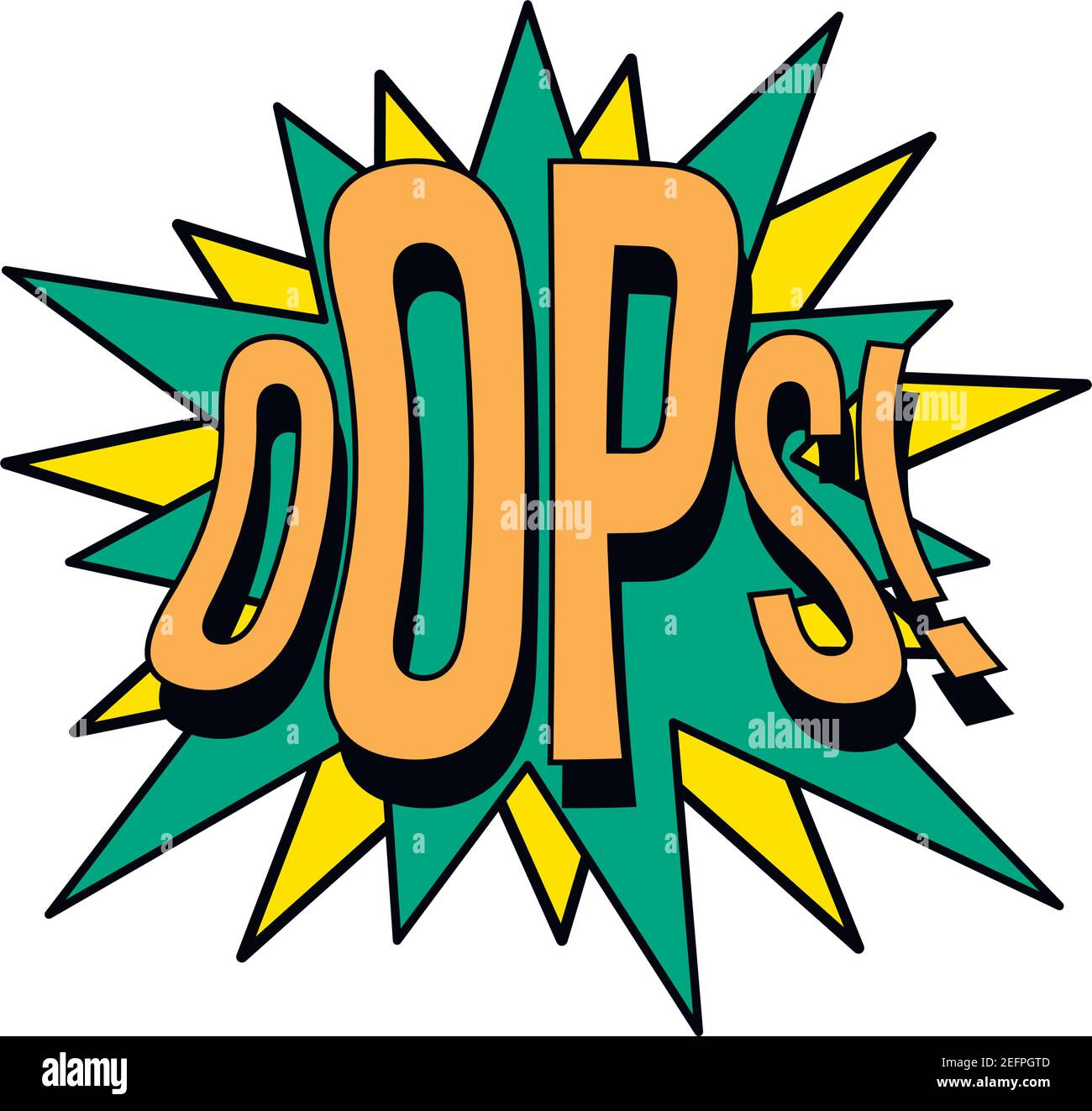 Oops speech bubble in retro style. Vector illustration isolated on ...