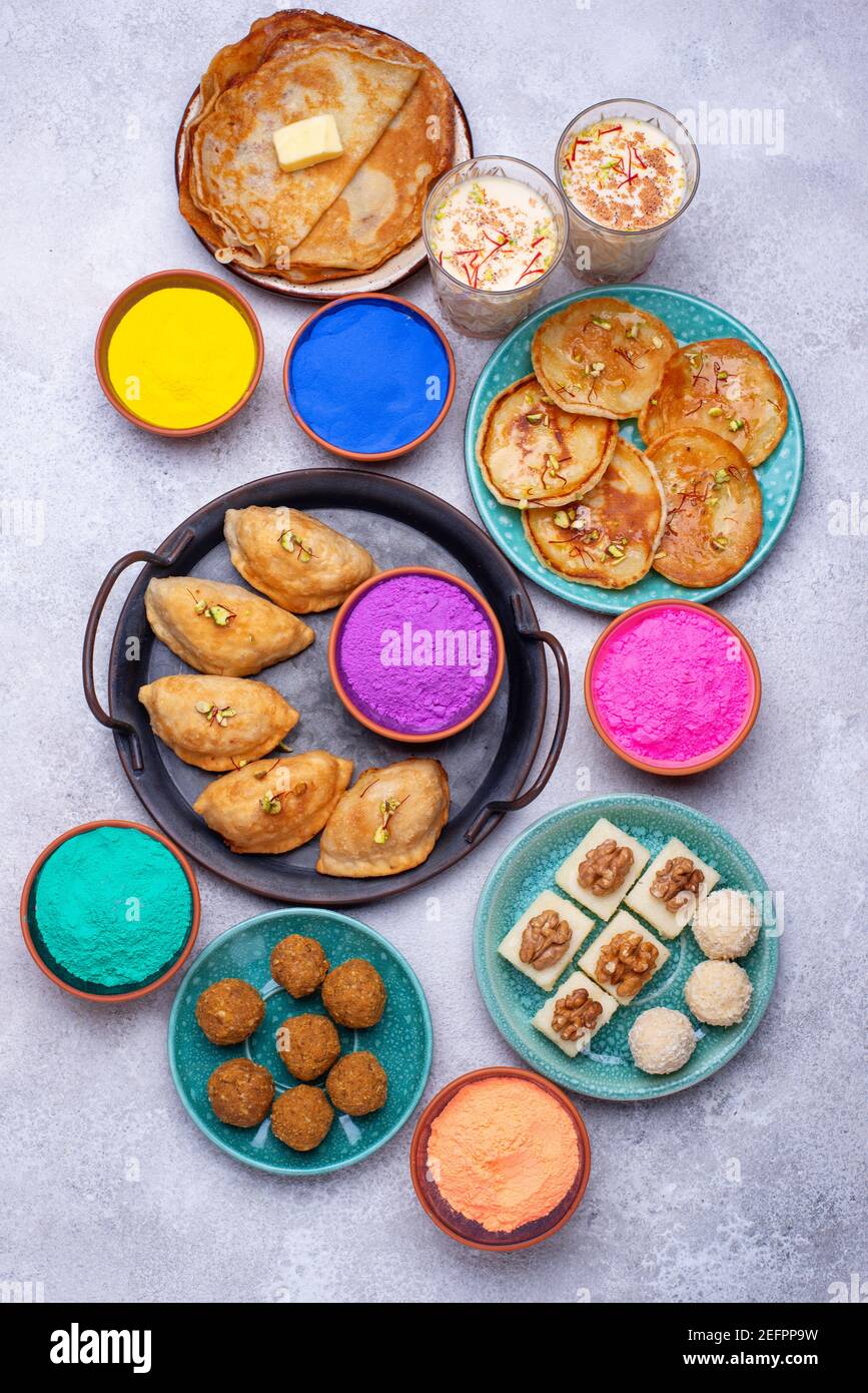 Traditional Indian Holi festival food Stock Photo - Alamy