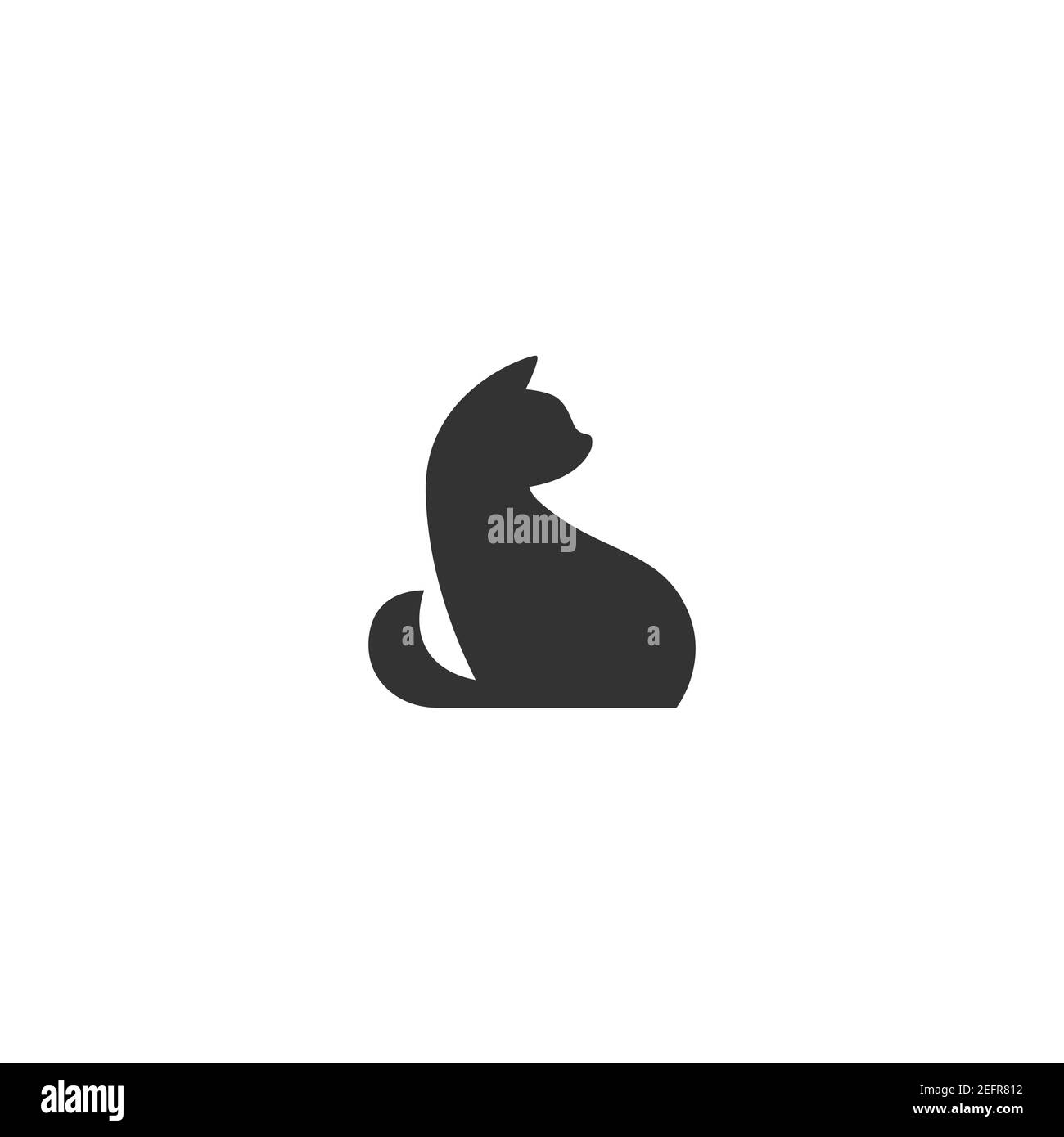 Black cat icon isolated on white. Vector flat illustration Stock Vector ...