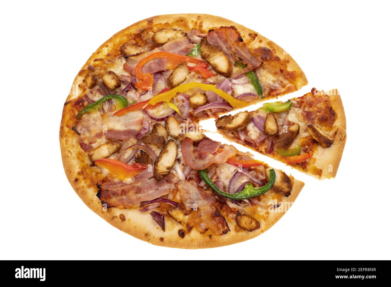 Meat feast pizza top view Cut Out Stock Images & Pictures - Alamy