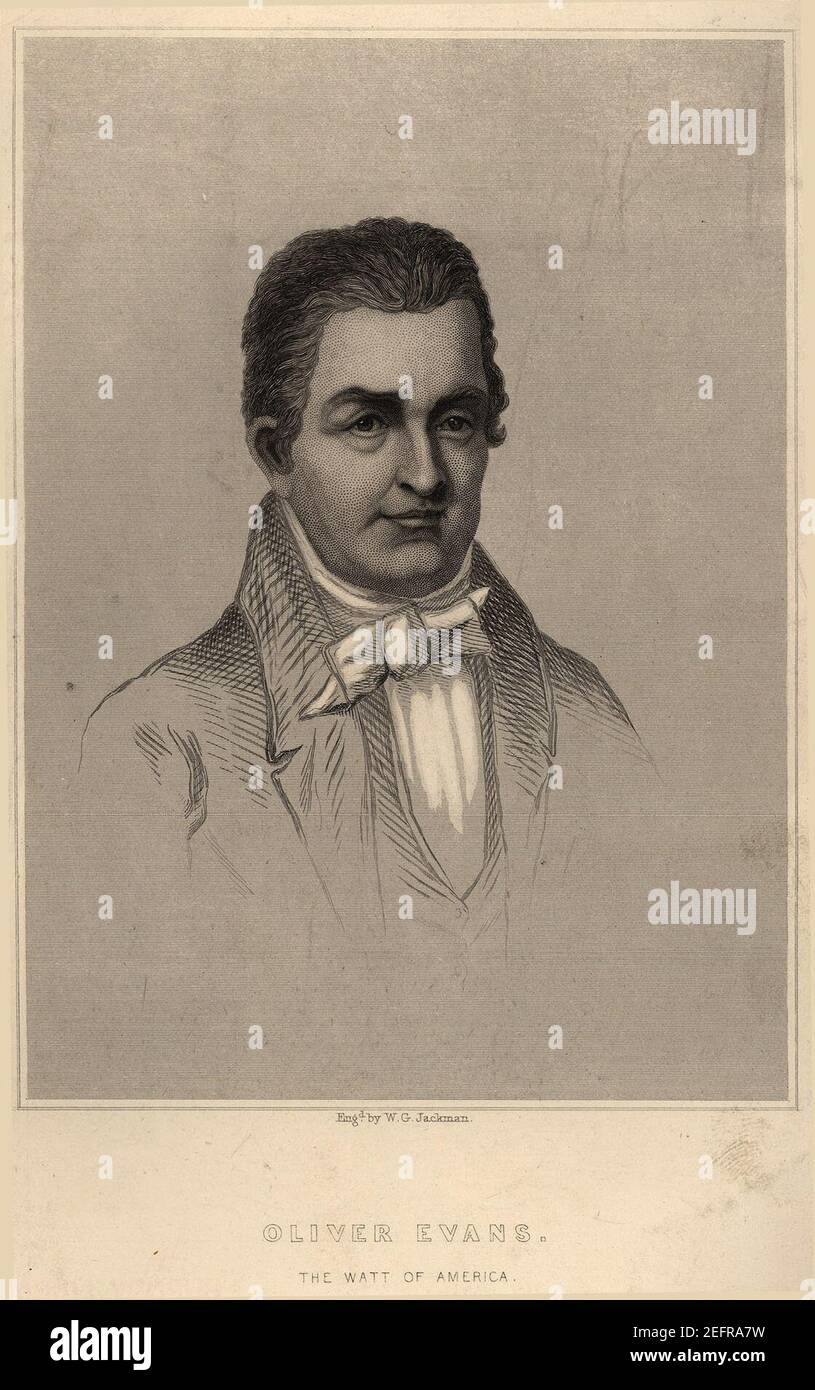 Oliver Evans (Engraving by W.G.Jackman Stock Photo - Alamy