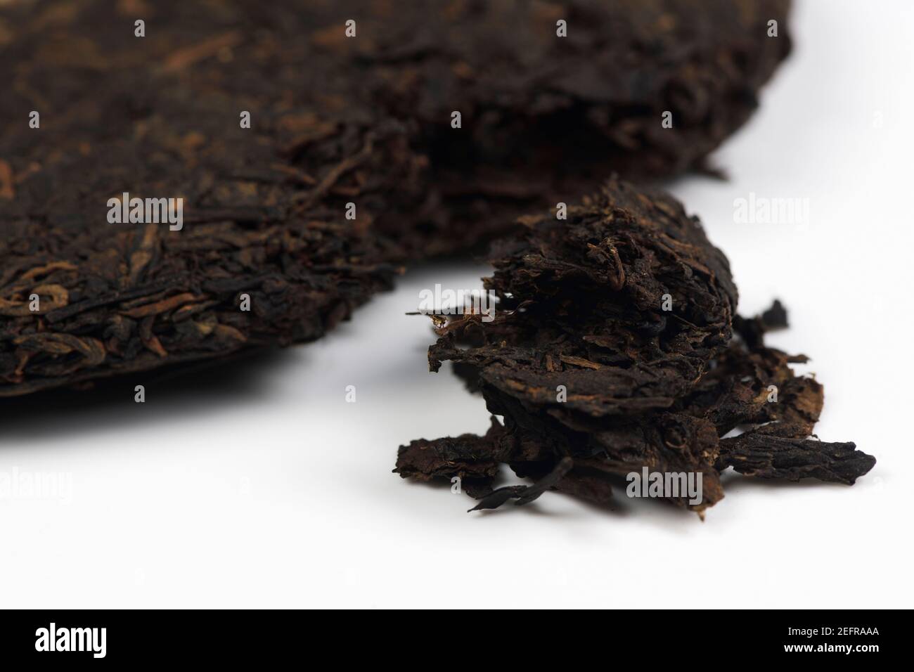 Pu'er or Pu-erh. Closeup of fermented Chinese tea aged for over 20 ...