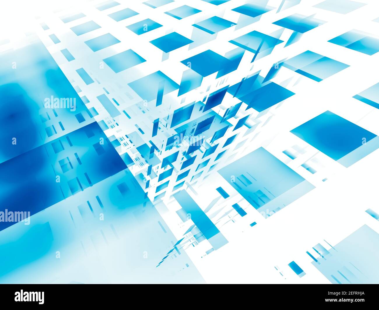 Abstract blue and white 3d illustration - computer generated background ...