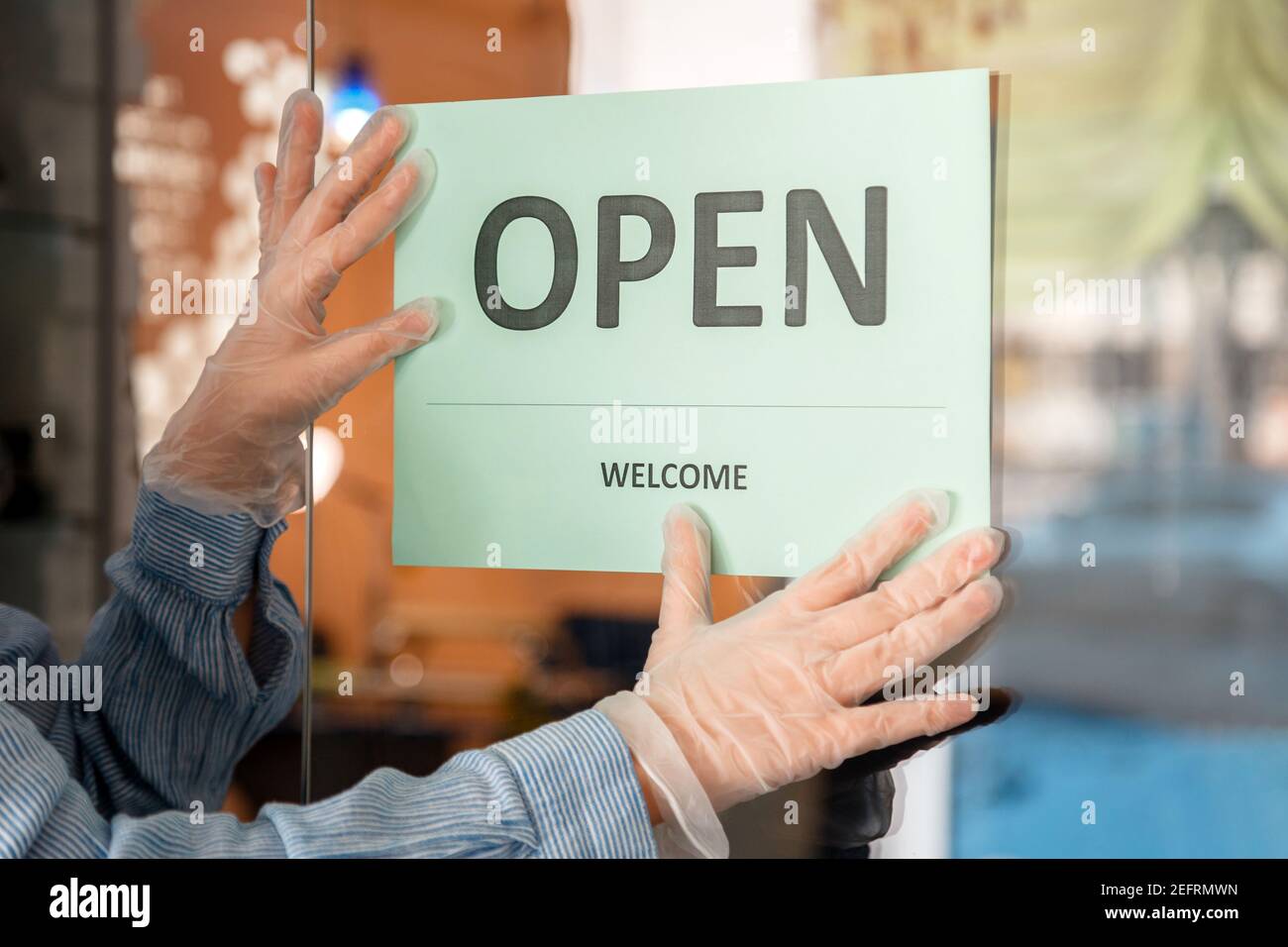 Green Sign Open welcome covid 19 lockdown reopen as new normal ...