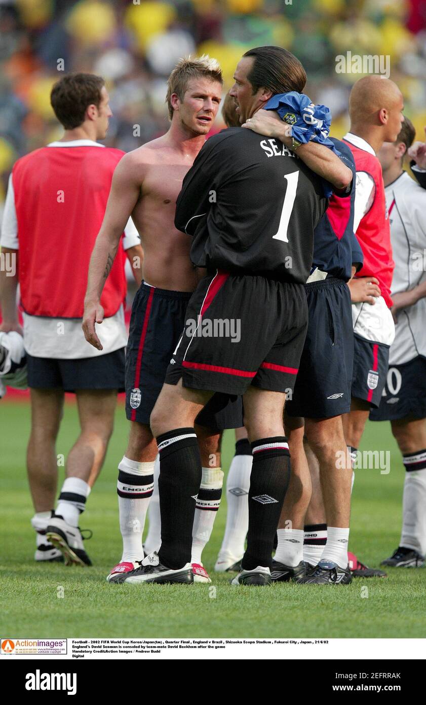 Football fifa world cup 2002 david beckham david seaman hi-res stock ...