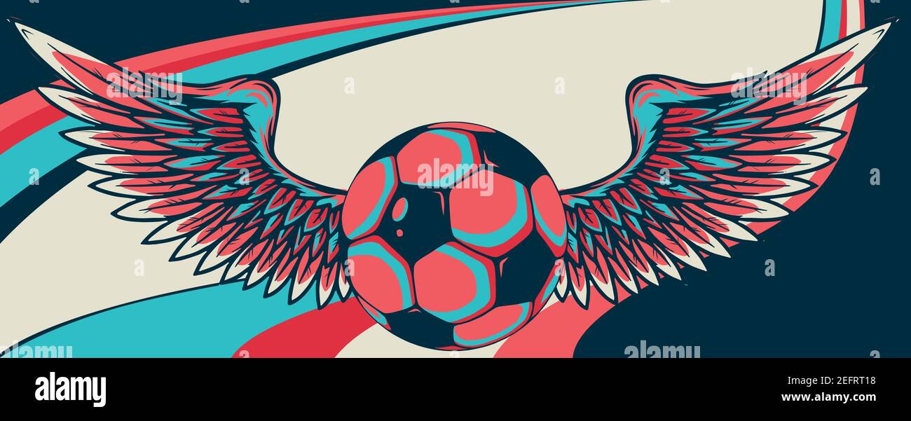 football ball with wings emblem soccer design vector Stock Vector Image ...