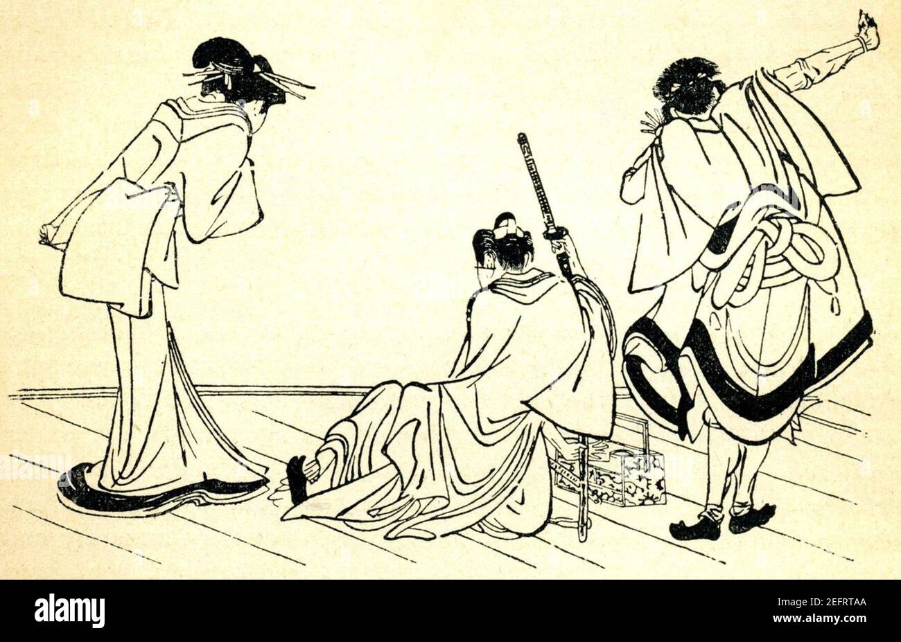 On a scene of the Japanese theatre. Before 1902 Stock Photo - Alamy