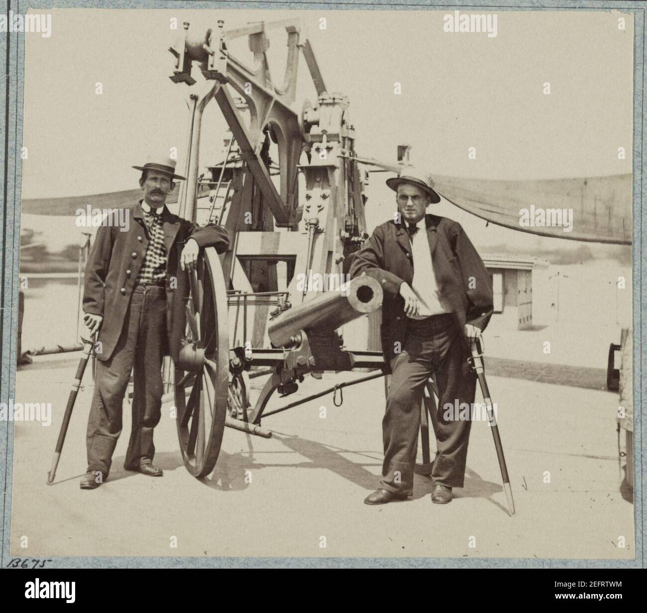 On deck of U.S. gunboat Hunchback Stock Photo - Alamy