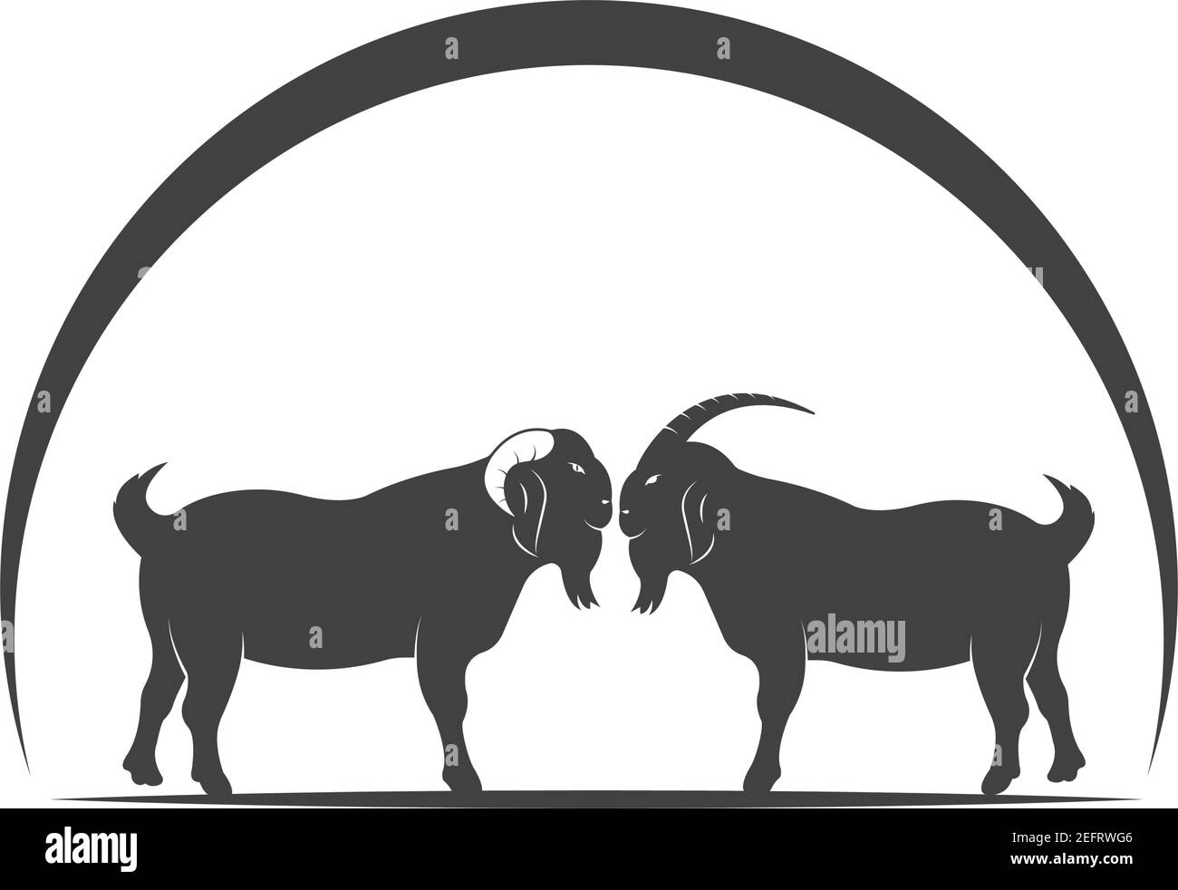 Goat goats fighting Stock Vector Images - Alamy