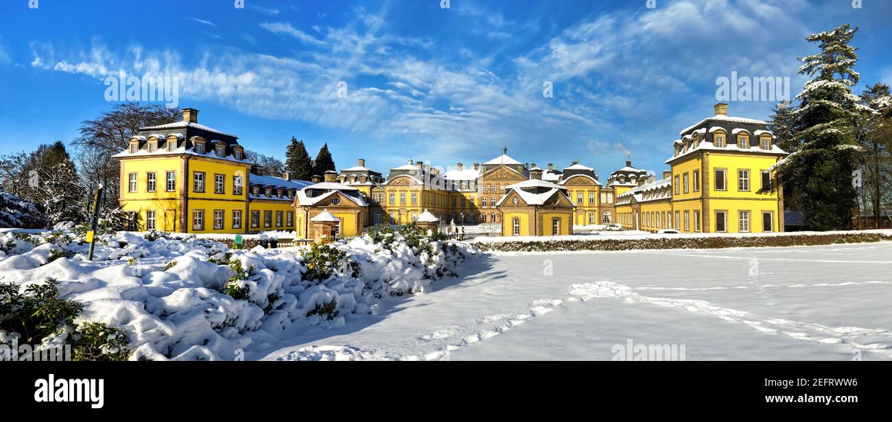Panorama view of the architecture of the Arolsen castle in Bad Arolsen ...