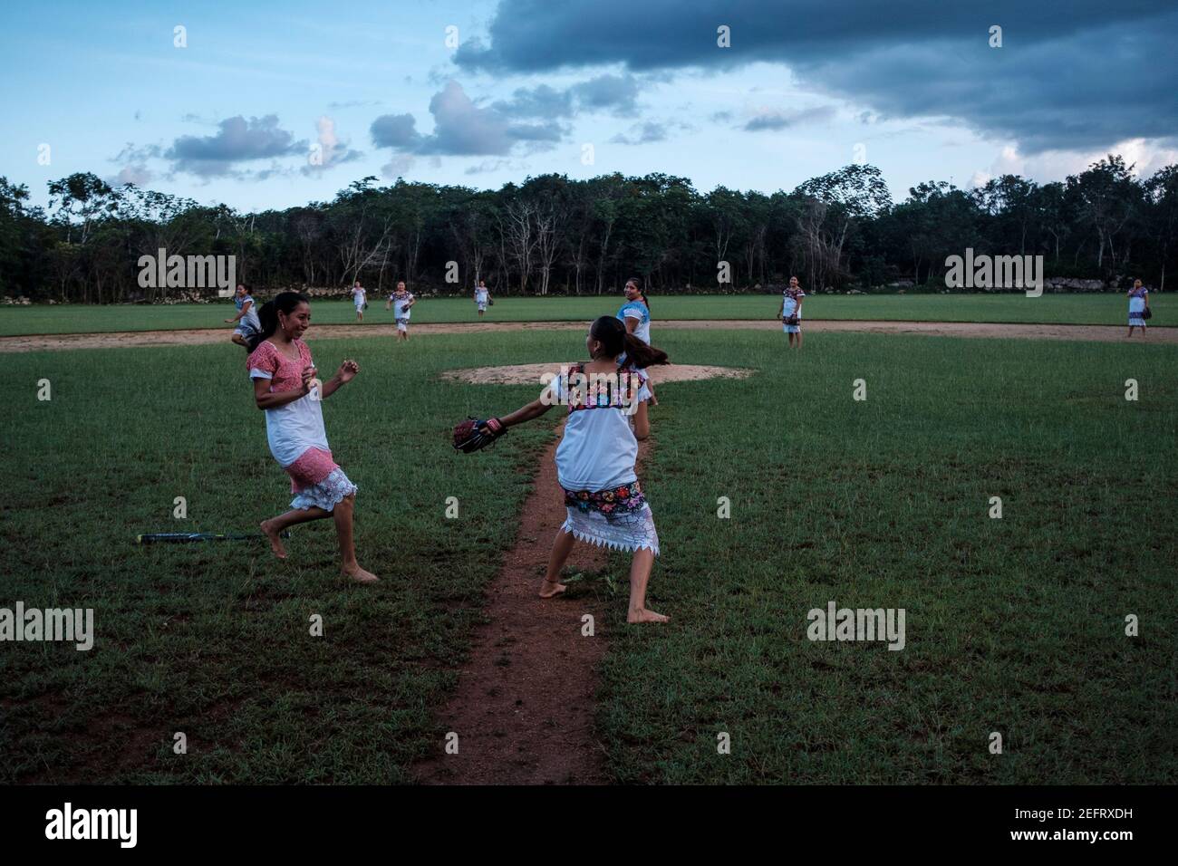 Non Exclusive: TULUM, MEXICO - FEBRUARY 16: A group of Mayan women from ...