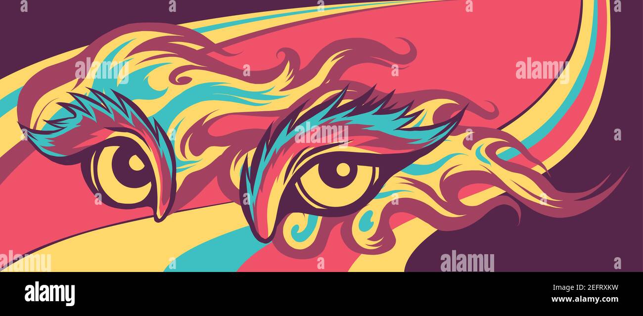 Animal Eye Vector Illustration in colored background Stock Vector Image ...
