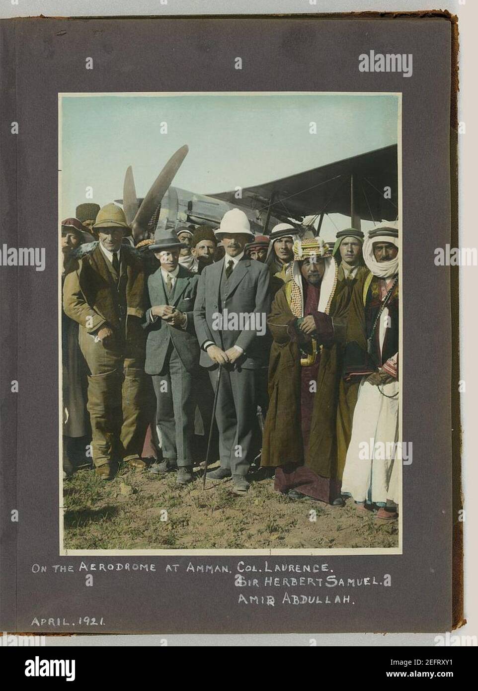 On the Aerodrome at Amman. Col. Laurence (T.E. Lawrence). Sir Herbert ...