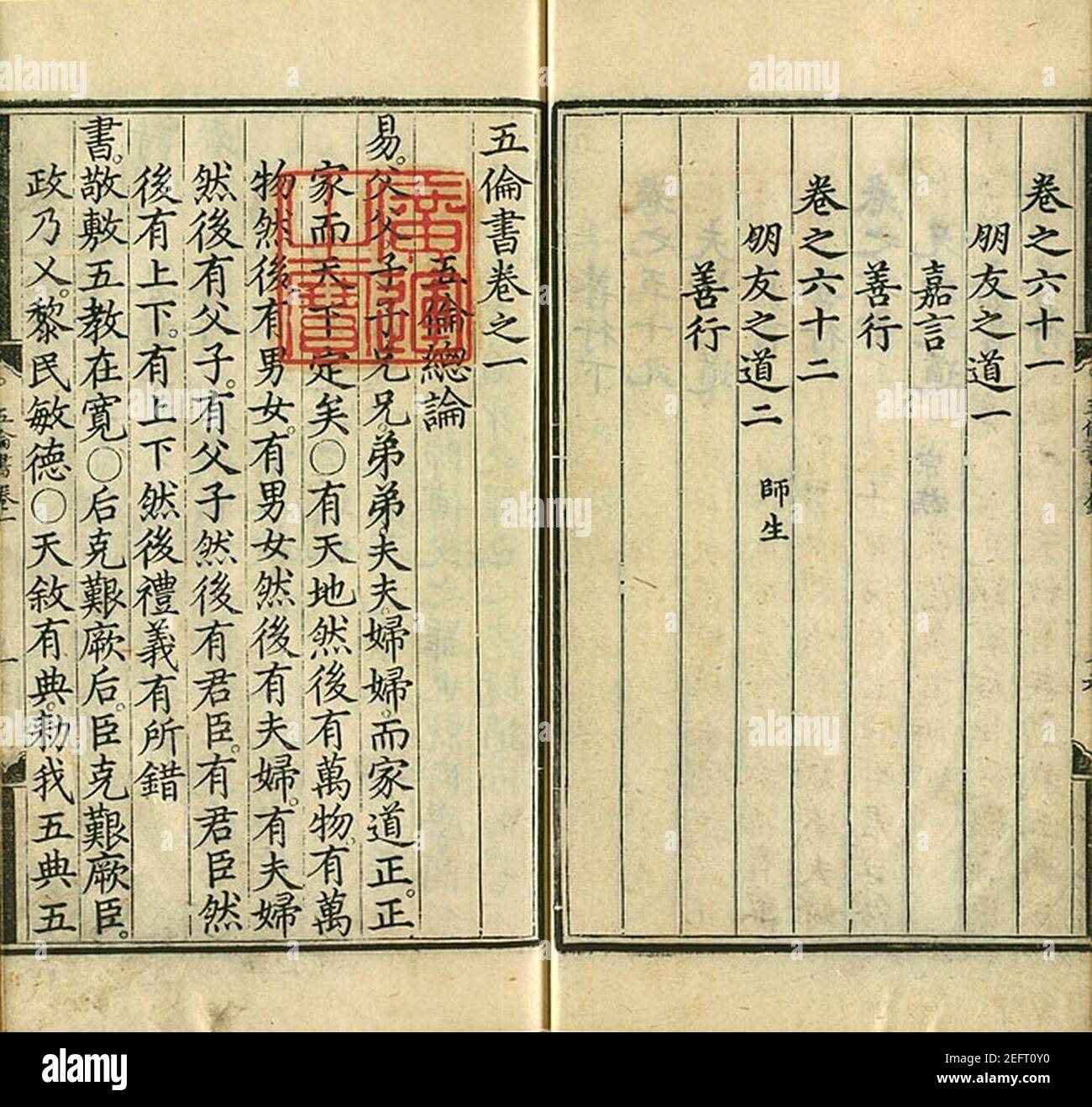 On the Five Relationships - Zhu-Zhanji Stock Photo - Alamy