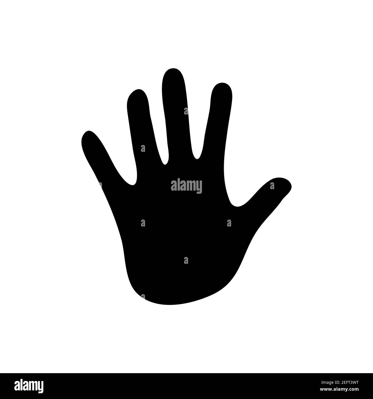 Hand palm vector black icon. Open hand flat vector illustration. Palm ...