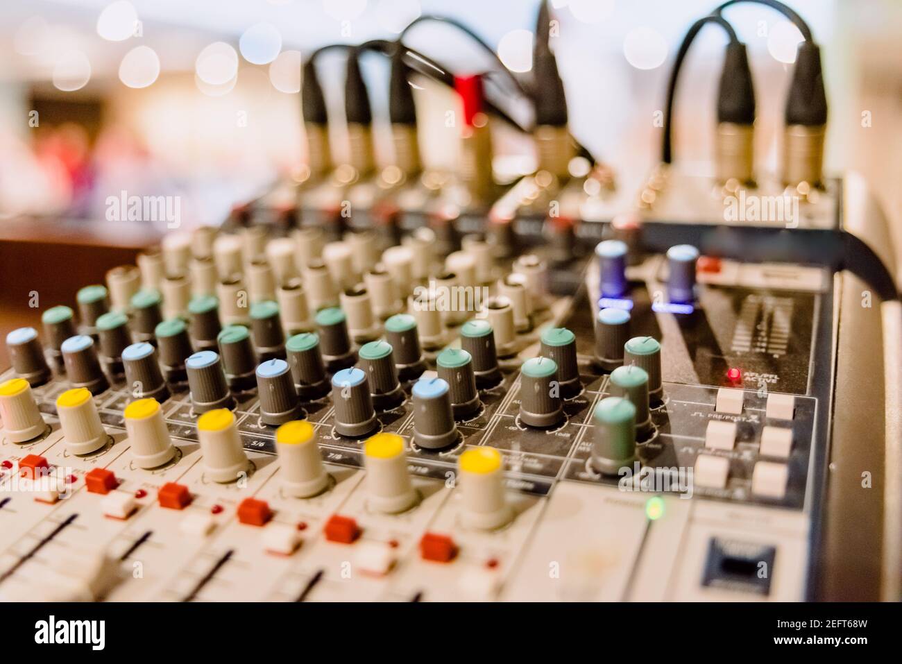 Audio mixing console in a conference room Stock Photo - Alamy