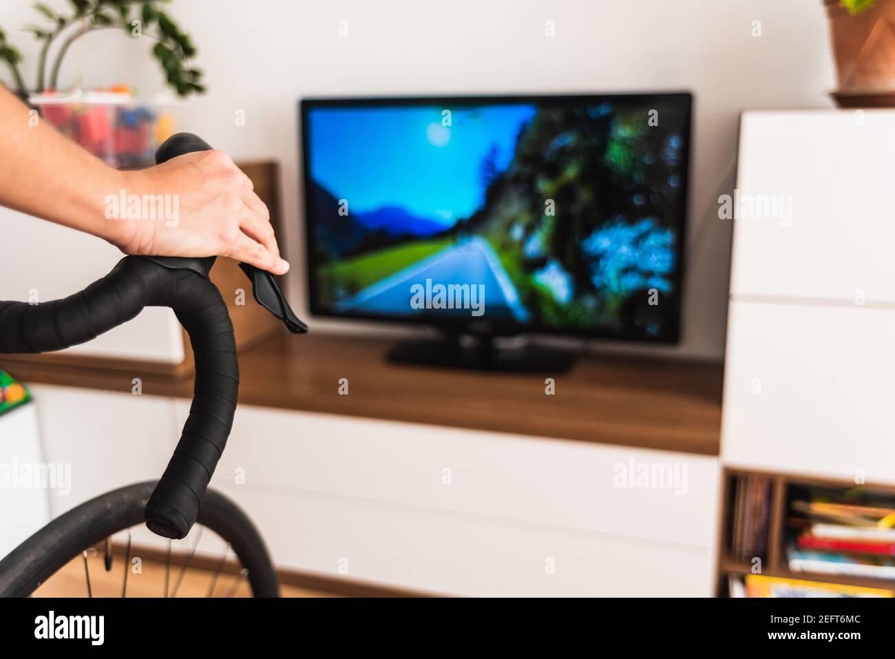 Stationary bike screen hi-res stock photography and images - Alamy