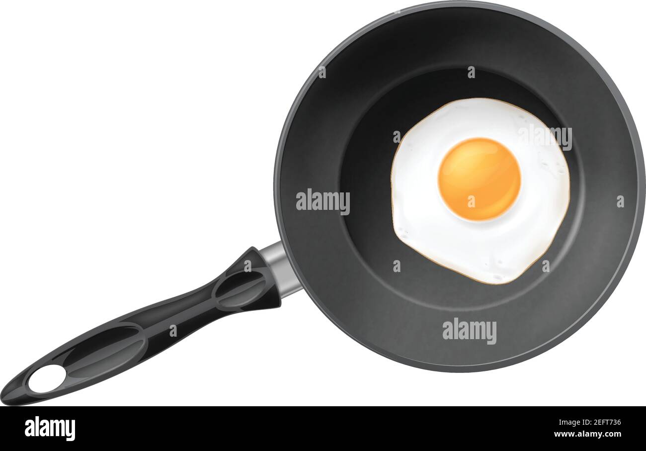 Frying pan with fried egg. Vector illustration Stock Vector Image & Art ...
