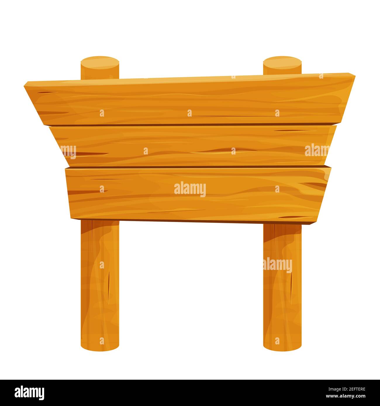 Wood signboard from planks empty, detailed drawing, textured in cartoon ...