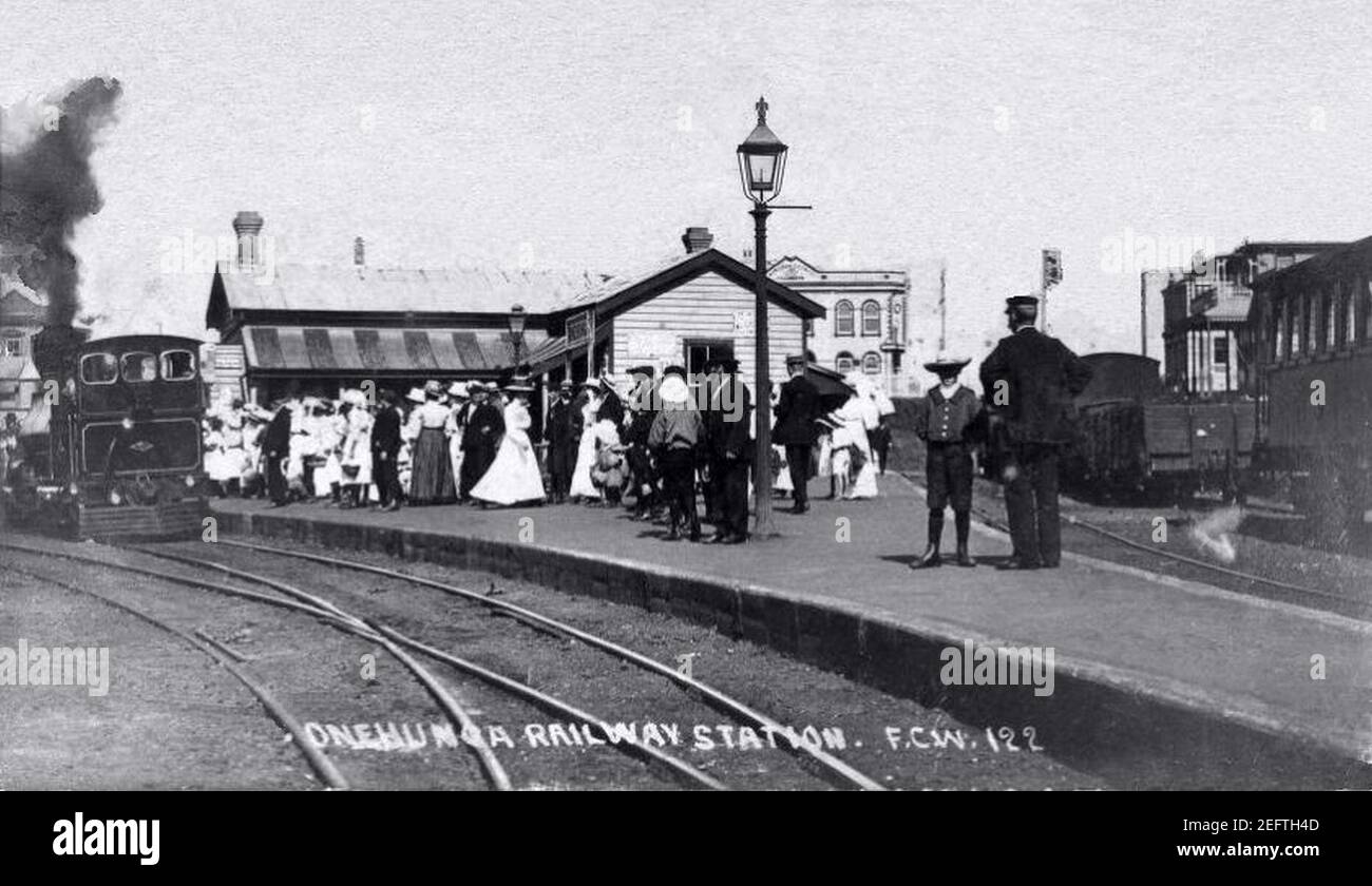 Onehunga Train Station 19th Century Stock Photo - Alamy