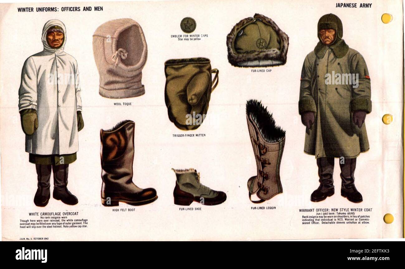 ONI JAN 1 Uniforms and Insignia Page 077 Japanese Army WW2 Winter ...
