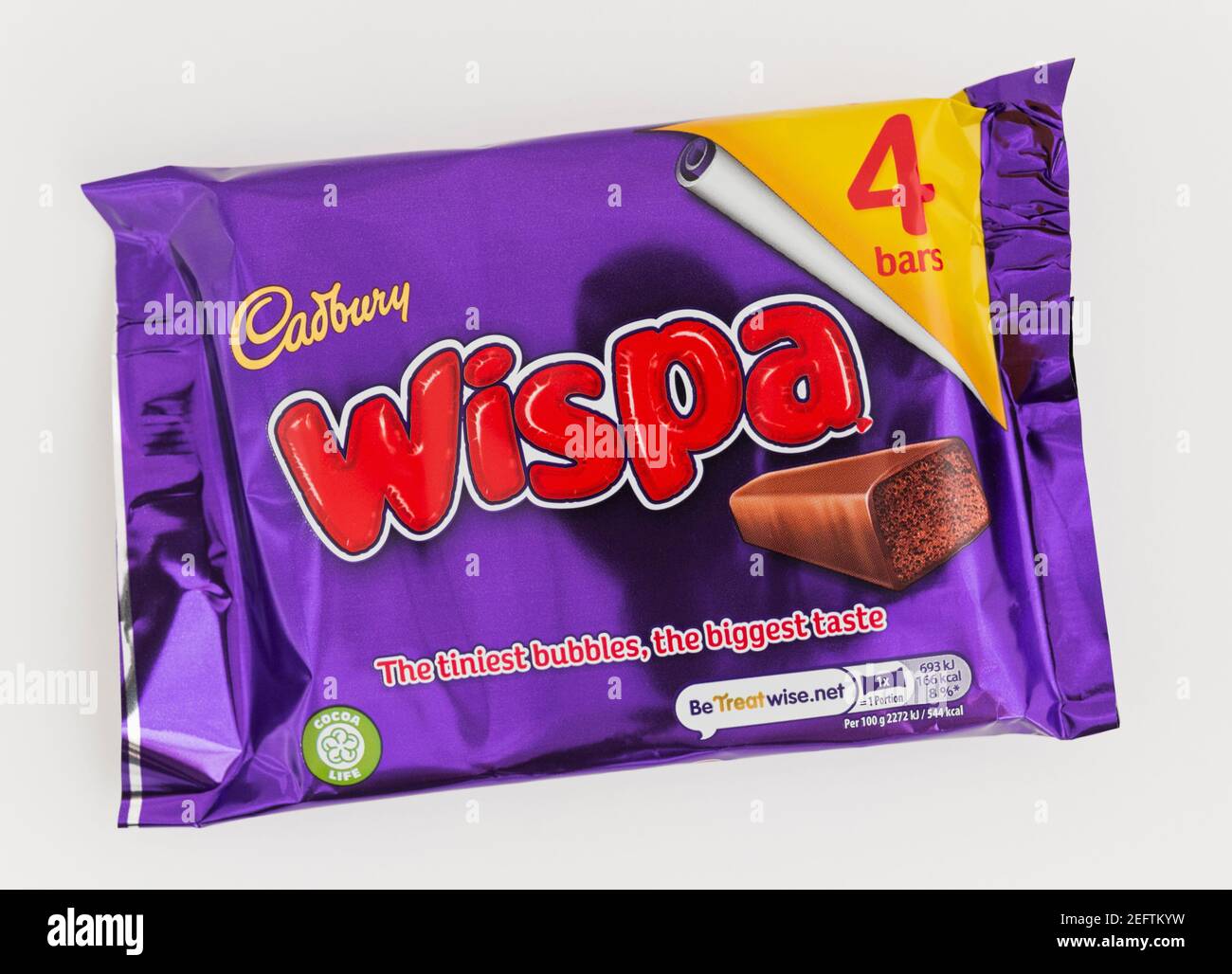 Four pack of Wispa chocolate bars from Cadbury Stock Photo - Alamy