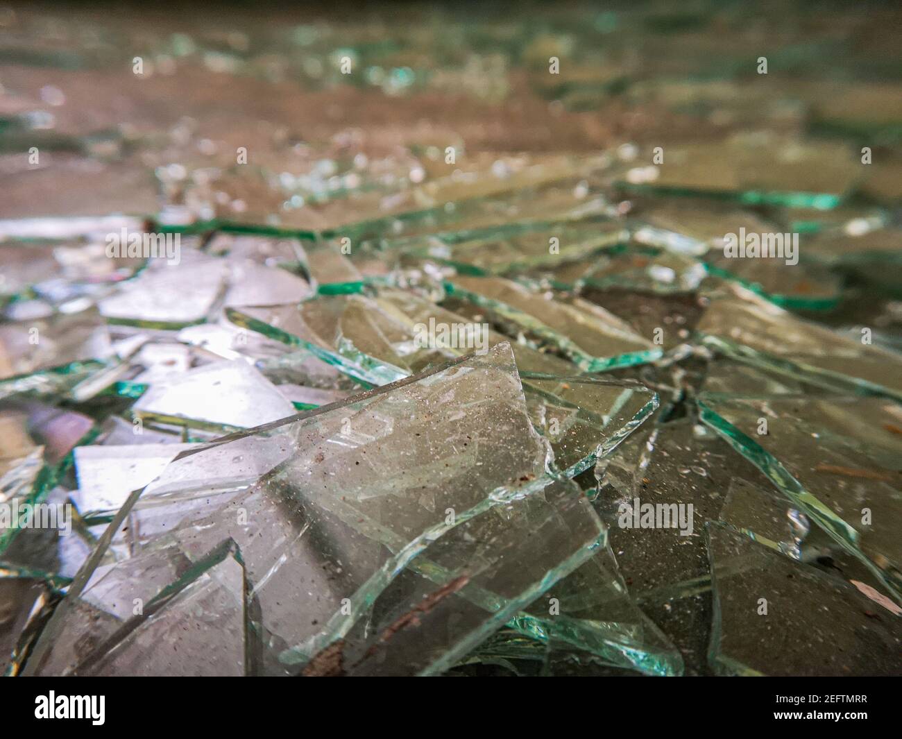 Broken Glass Pieces On Floor