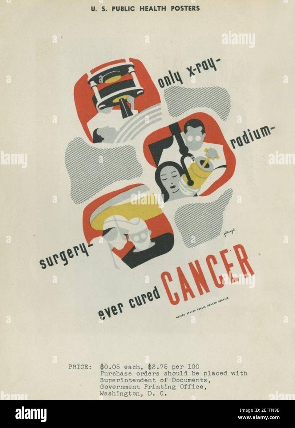 Only x-ray-- radium-- surgery-- ever cured cancer Stock Photo - Alamy