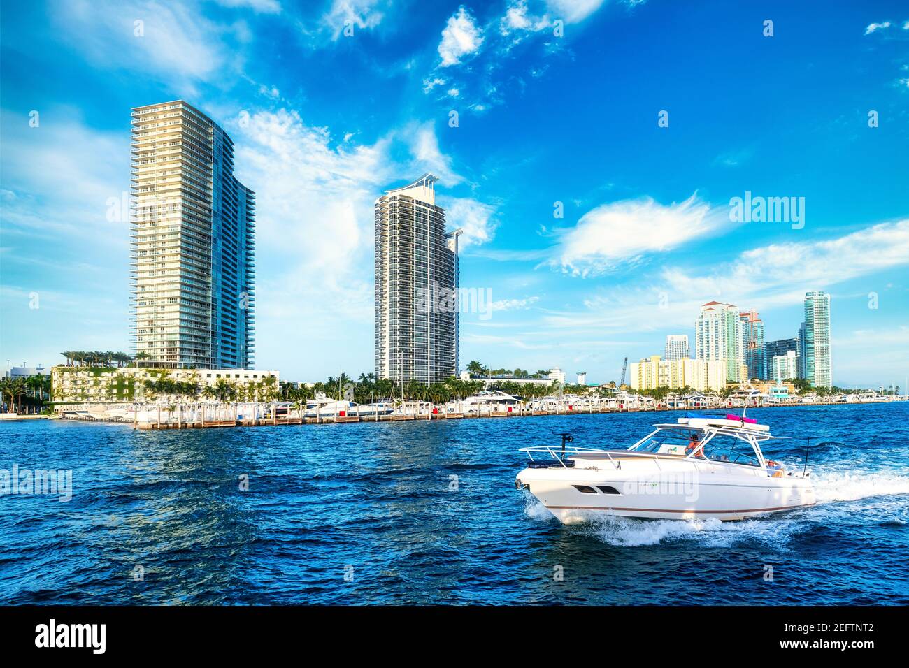 Touring the Biscayne Bay in Miami, Florida, USA Stock Photo - Alamy