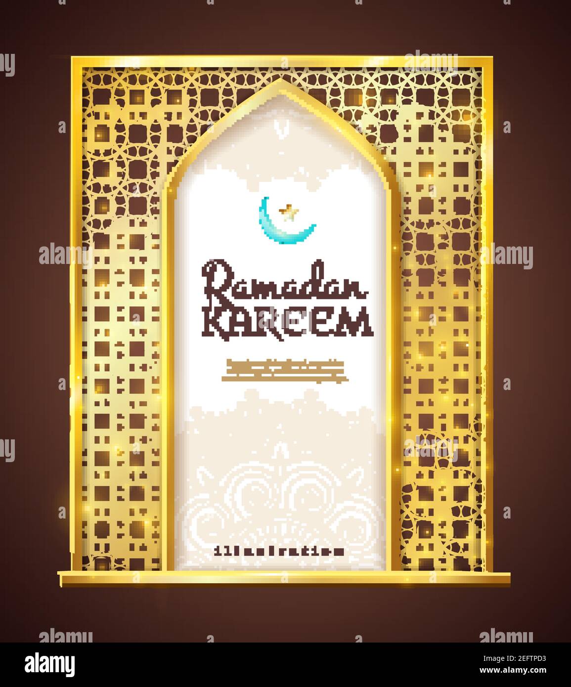 Ramadan holy month islamic traditions golden frame festive decorative ...