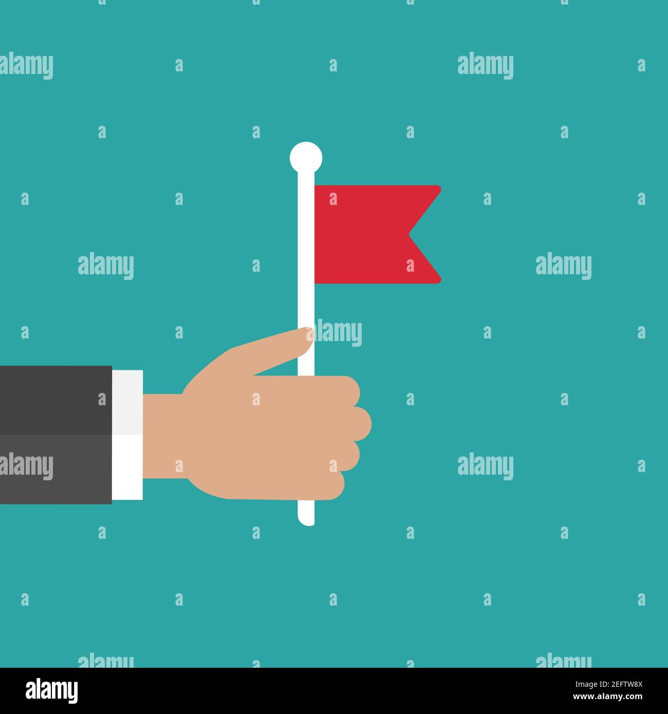 Holds up flag Stock Vector Images - Alamy