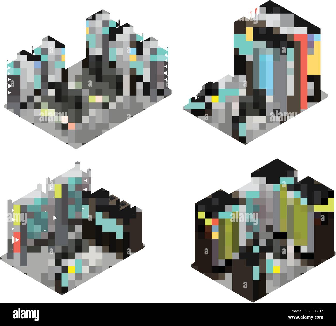 Data center isometric compositions including hosting servers for cloud ...