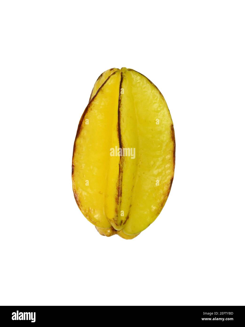 Star shaped slices of carambola fruit isolated on white background ...