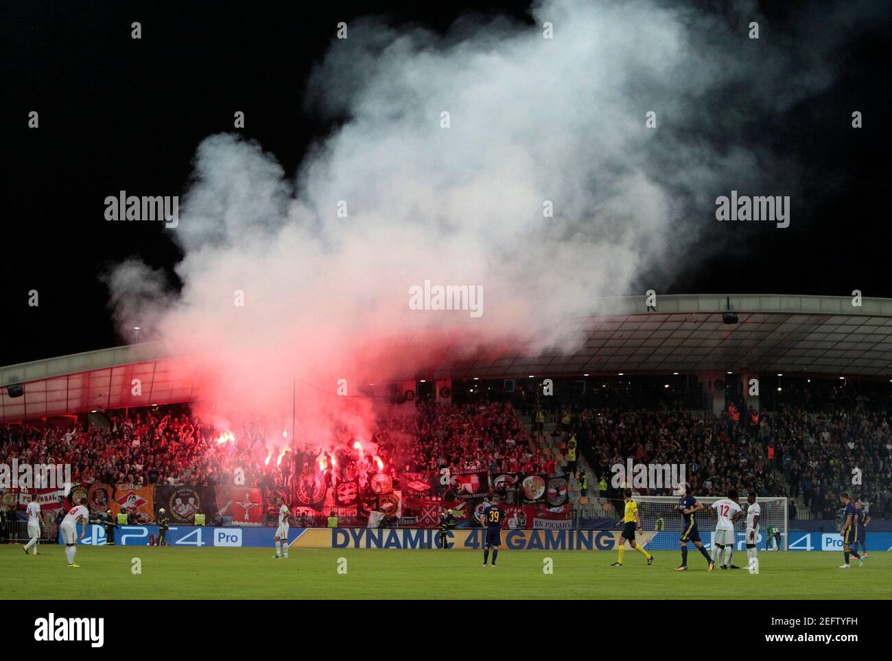 Soccer pitch flares hi-res stock photography and images - Alamy