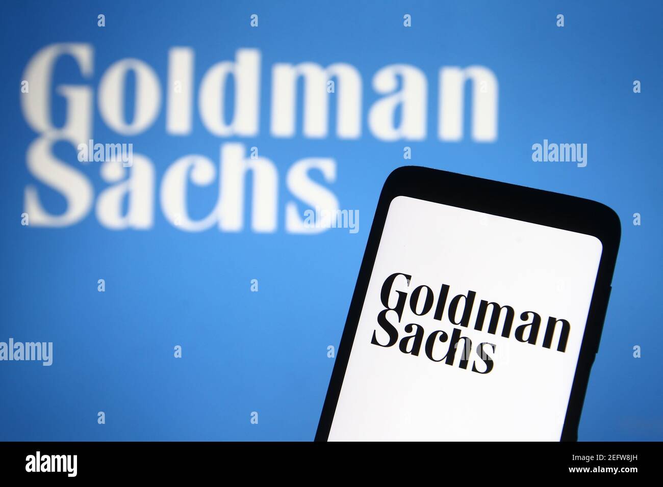 In this photo illustration the Goldman Sachs logo of the U.S ...