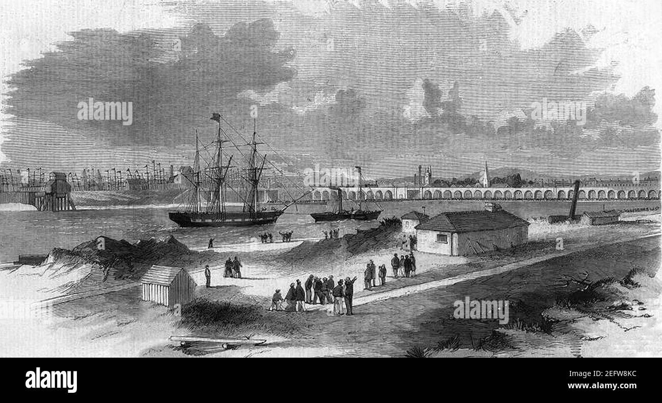 Opening of the Bute East Docks 1859 Stock Photo - Alamy