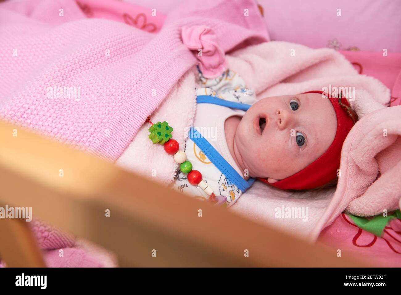 happy newborn little baby smilling Stock Photo - Alamy