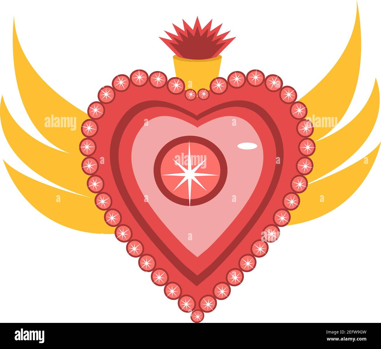 Mexican sacred hearts, spirit mystical miracles heart. Day of the dead ...