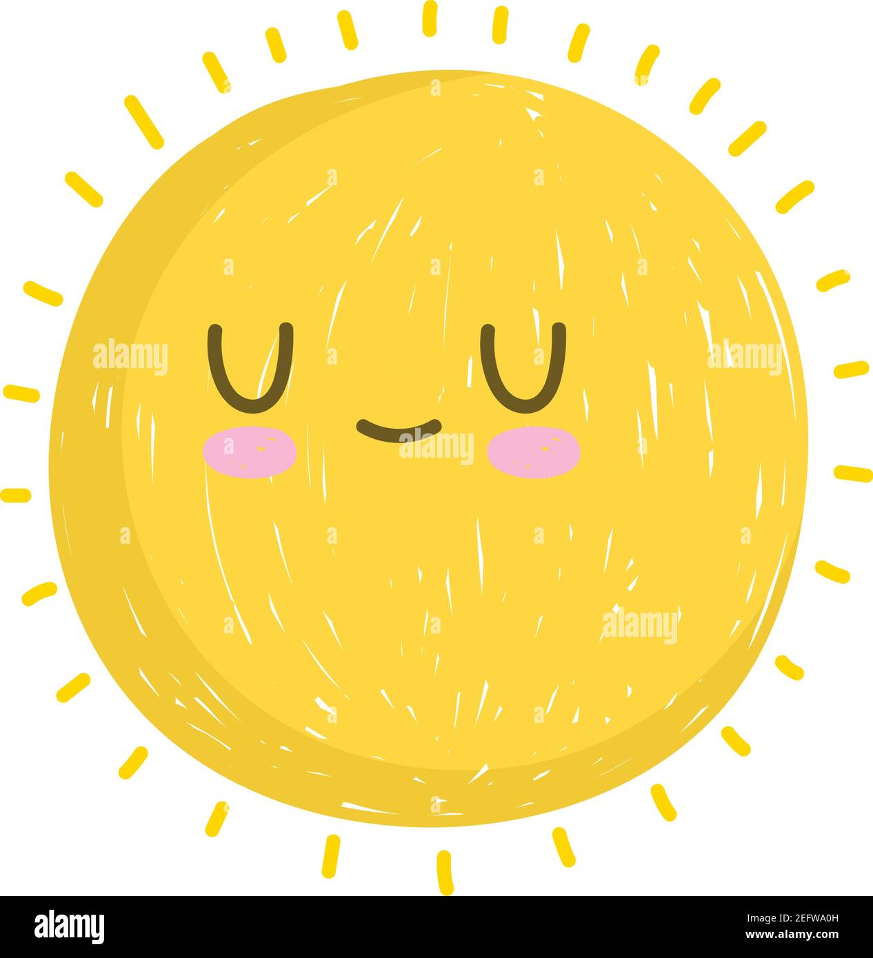 cute sun summer weather vector illustration white background Stock ...