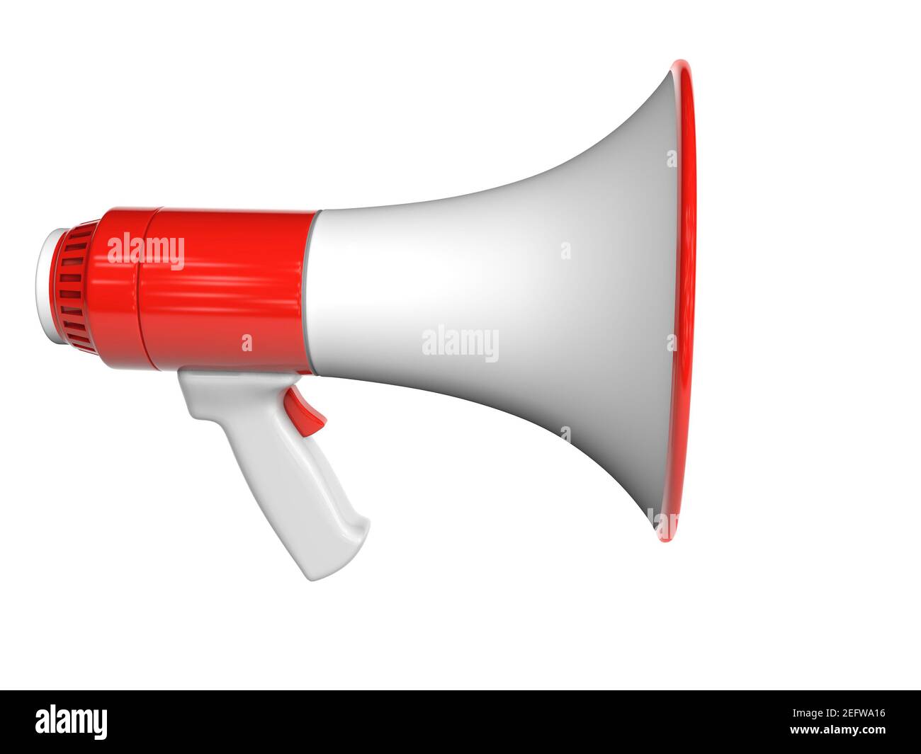 Red loudspeaker. isolated on white background with clipping path. 3d ...