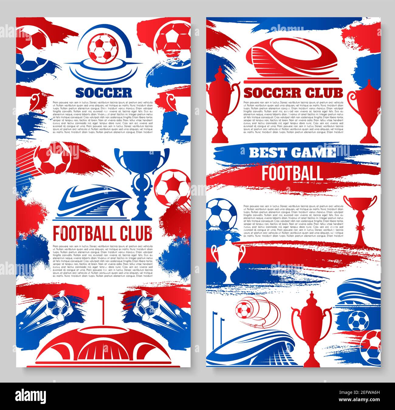 Soccer club or college team football match posters templates. Vector ...