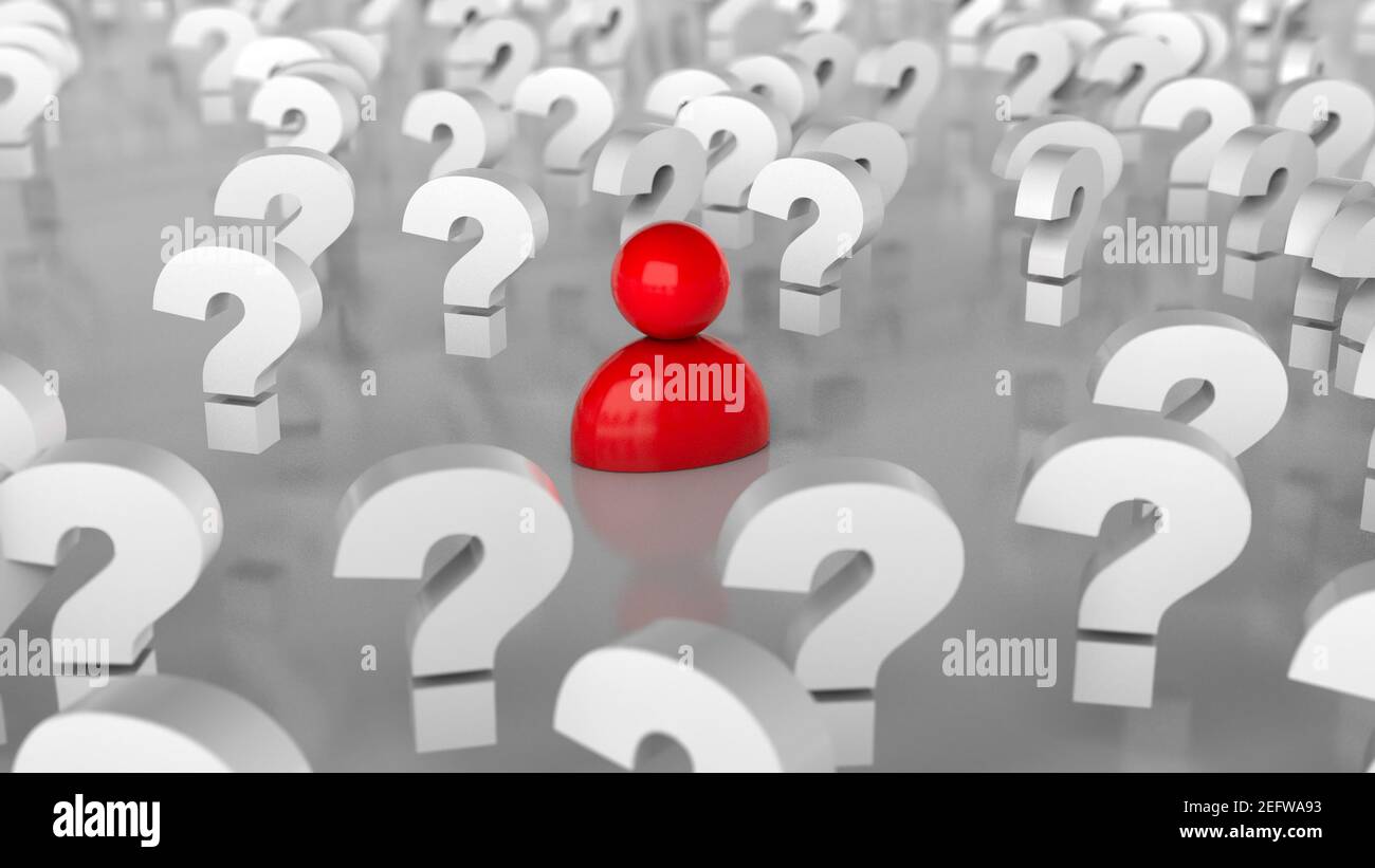 Businessman many question mark hi-res stock photography and images - Alamy