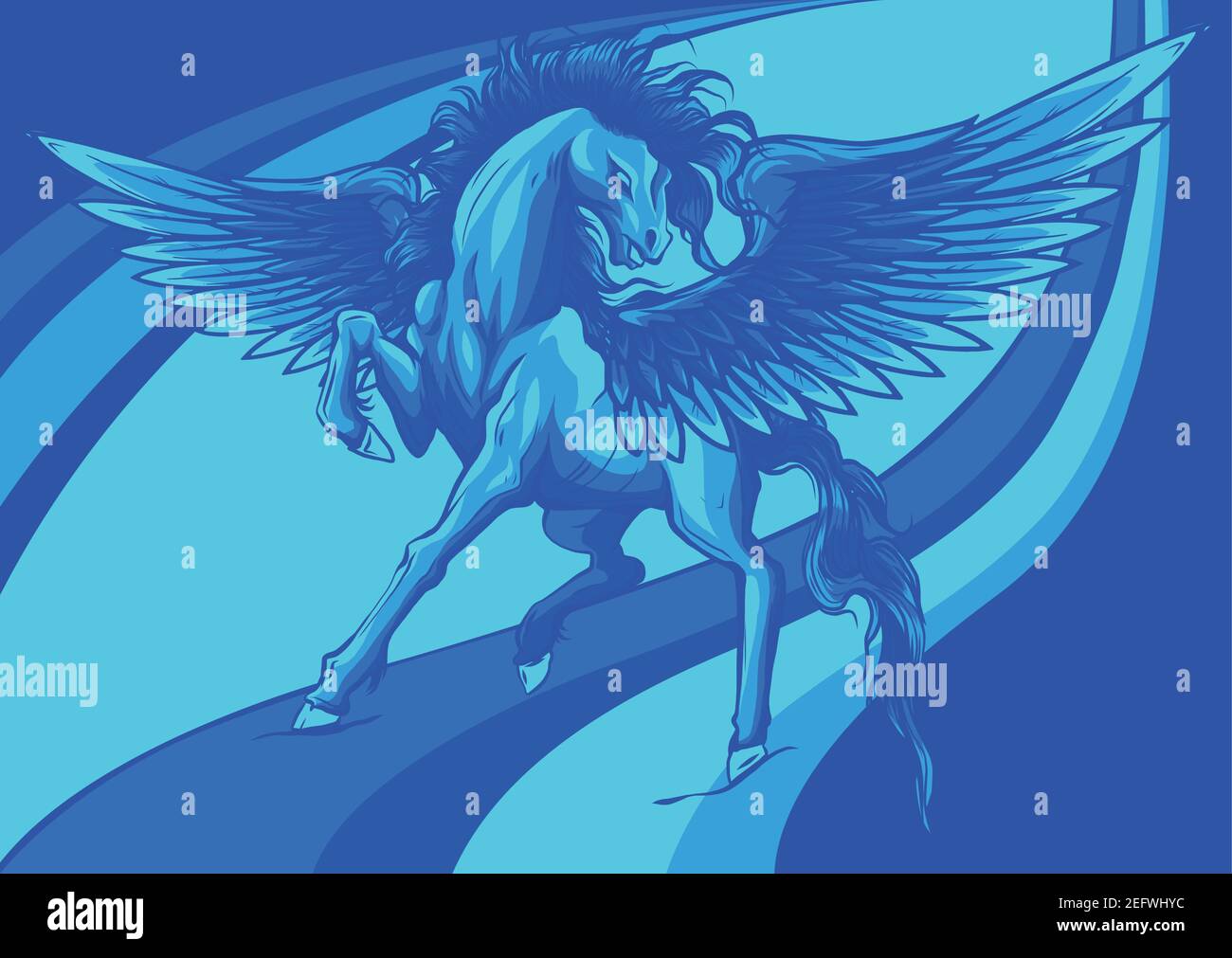 Vector illustration colored running horse Pegasus design Stock Vector ...